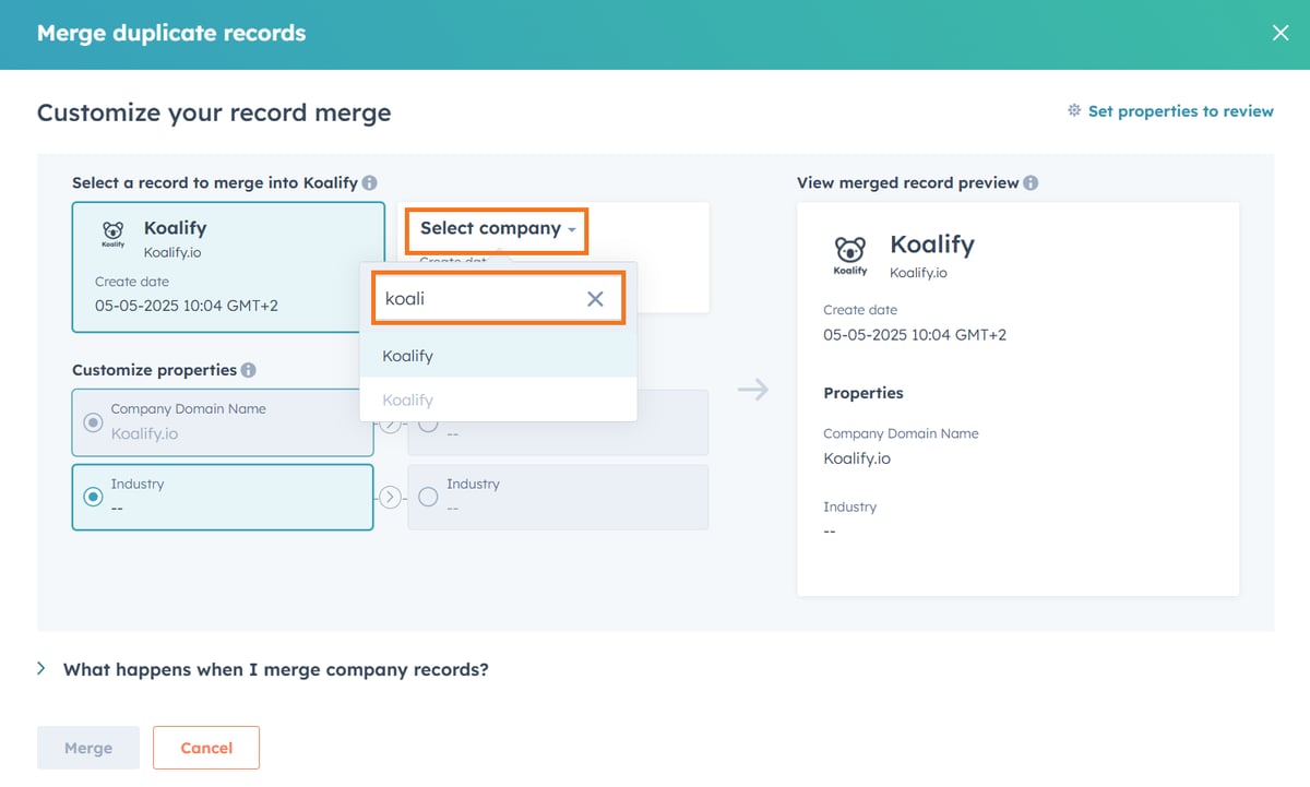 How to Merge Companies in HubSpot (Manual or in Bulk)