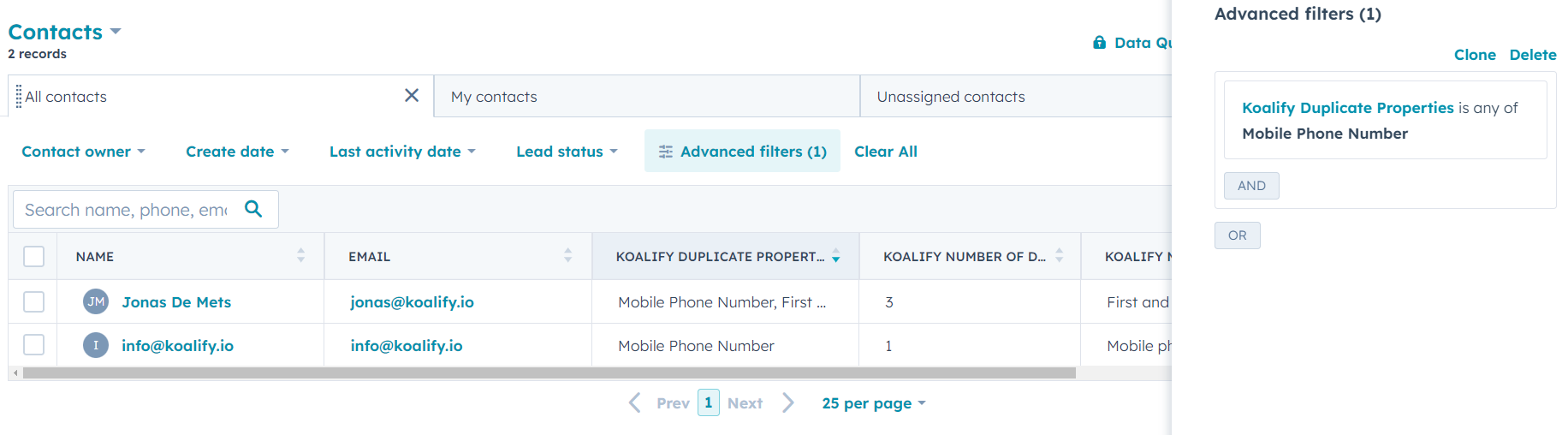 How to Merge HubSpot Contacts with same (Mobile) Phone Number